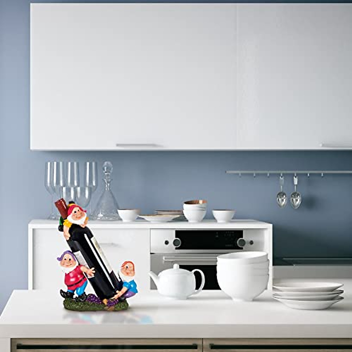 Starsoul Gnome Wine Bottle Holder Funny Single Wine Rack Resin Wine Holder Holiday Party Decor for Home Kitchen Bar Countertop Tabletop