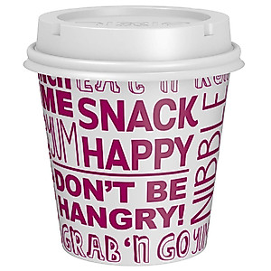 Dixie To Go Snack Cups with Lids, 10 Ounce Travel Size, 24 Count Disposable Paper Cups
