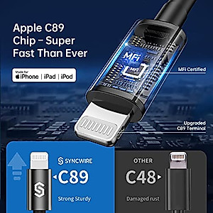 Syncwire iPhone Car Charger - Upgrade [Apple MFi Certified] 4.8A/24W Car Charging Adapter with Built-in Coiled Lightning Cable for Apple iPhone 14/13/12/11/Xs/XS Max/XR/X/8/7/6s/6 Plus, iPad & More