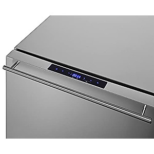 Summit Appliance SPRF34D 24" Wide 2-Drawer Refrigerator-Freezer; 3.9 cu.ft. Capacity; Frost-free Operation; Built-in Capable; Stainless Steel Construction; LED Lighting and Adjustable Drawer Dividers