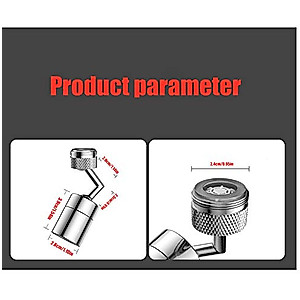 720 Degree Swivel Sink Faucet Aerator, Universal Splash Filter Faucet Sink Movable Tap Head Rotatable Filter Nozzle Faucet Head for Kitchen Bathroom - Easy Install (1PC External&Internal thread)