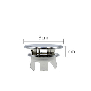 4 Pack Bathroom Basin Sink Round Tidy Trim Chrome Round Overflow Cover Rings Hole Replacement Ceramic Pots for Home,Sink,Bathroom,Kitchen