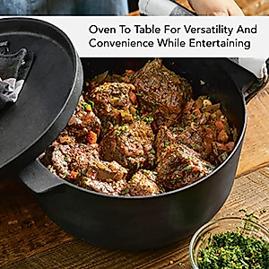 KitchenAid Seasoned Cast Iron Dutch Oven/Casserole, 6 Quart - Black