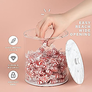 Gold Valley Lucite Cookie Jar | Magnetic Closure Cookie Jar Lids | Clear Cookie Jar With No Skid Bottom | Versatile Acrylic Cookie Jars With Airtight Lid | Decorative Cookie Jar for Kitchen Counter (White)