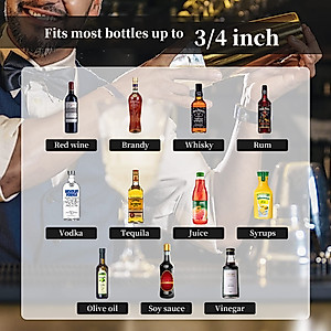 48 Pack Liquor Pour Spouts,Pour Spout for Liquor Bottles with Stoppers,Dishwasher Safe Hygienic Alcohol Speed Spouts,Pour Spouts Suitable for About 3/4" Bottle Mouth, for Olive Oil, Juice, Syrup.