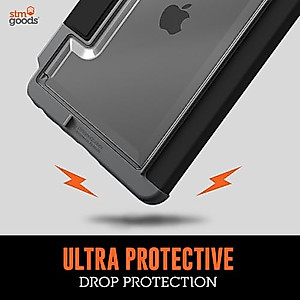 STM Dux Plus for iPad 10th Gen: Ultra Protective, Lightweight with Clear Back, Apple Pencil Gen 1 Holder, Battery Saving On/Off Cover. Black.