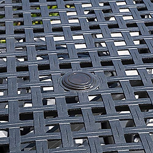 Christopher Knight Home Cayman Outdoor 6-Seater Cast Aluminum Dining Set, 7-Pcs Set, Black Sand