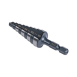 Jerax tools Quick Change Step Drill Bit Double Fluted M2 High Speed Steel Drill bits for Hole Drilling in Stainless Steel, Copper, Aluminum, Wood, Plastic (3/4")