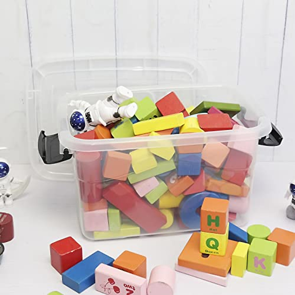 DynkoNA 6 Packs 6 Quart Clear Boxes, Plastic Small Storage Boxes with Lids