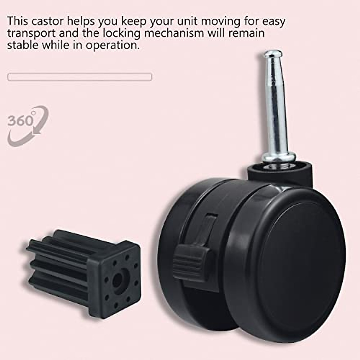 Caster Wheel Gas Grills/Stem Style Locking Swivel Caster 6414 for Weber, Genesis, Summit, Silver, Spirit Gas Grills, Includes Caster Insert (2 5/16" in Diameter) (1)