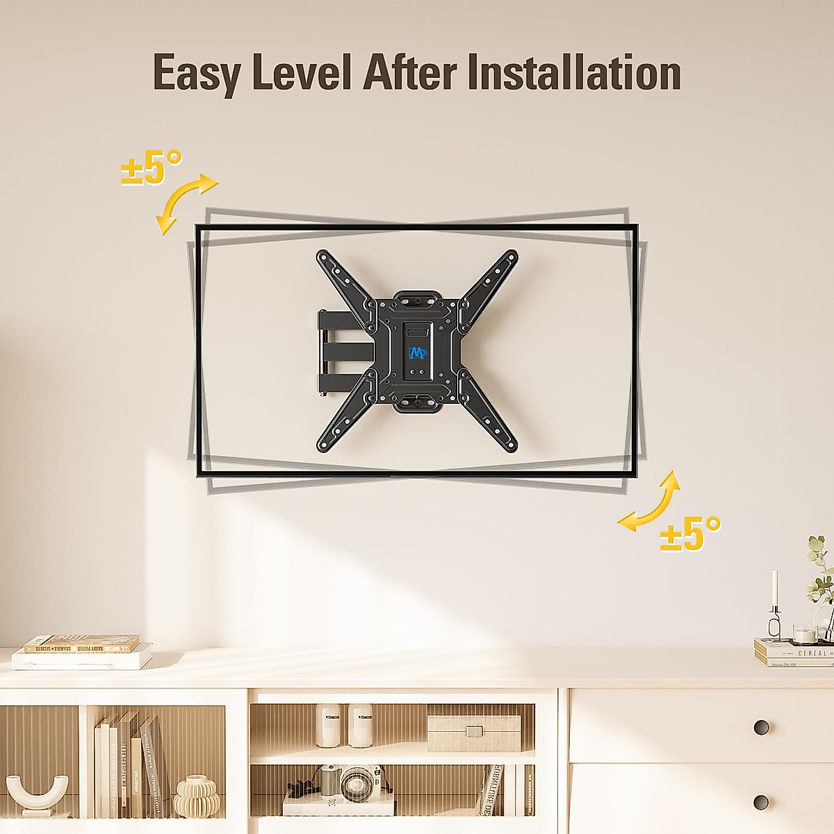 Mounting Dream TV Wall Mount Bracket for Most of 26-55 Inch LED, LCD, OLED and Plasma Flat Screen TV with Full Motion Swivel Articulating Arm up to VESA 400x400mm and 60 lbs, MD2393-MX