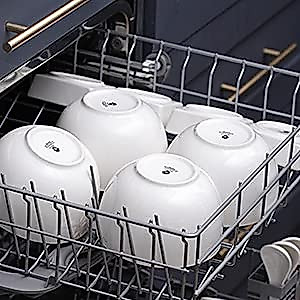 DOWAN 30 Ounces Deep Soup Bowls Set of 4-5.8" Large Cereal Bowls - Ceramic Bowls for Oatmeal, Salad, Ramen, Noodle, Rice - Dishwasher & Oven Safe (White)