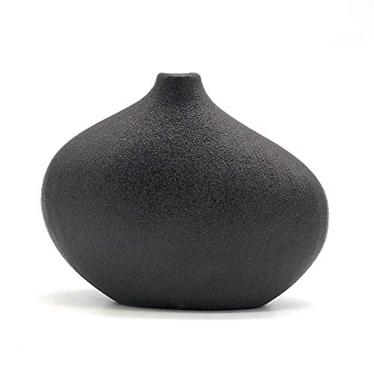 NEWQZ Decorative Vase, Small Black Ceramic Vase for Tabletop Decor, Stoneware for Floral Flower,4.7" H