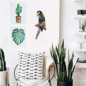 Zcaukya Wall Decor Hanging for Indoor Outdoor Home Bedroom Office Garden (Parrot Blue)