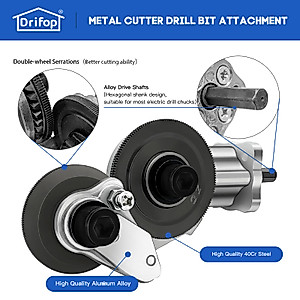 Drifop Upgraded Electric Drill Plate Cutter, Metal Nibbler Drill Attachment, Sheet Metal Cutter with Adapter, DIY Metal Drill Attachment for Cutting Iron, Whiteboard, Steel, Copper, Aluminum