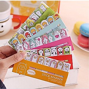 Funny Animals Sticker Bookmark Marker Memo Flags Index Tab Sticky Notes,Pack of 7