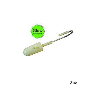 10pcs Fish WOW!® 3oz Bullet Jighead with 32786 MUSTAD 8/0 Hook 2X Strong Black Nickel Hooks Jig Heads - Glow in The Dark