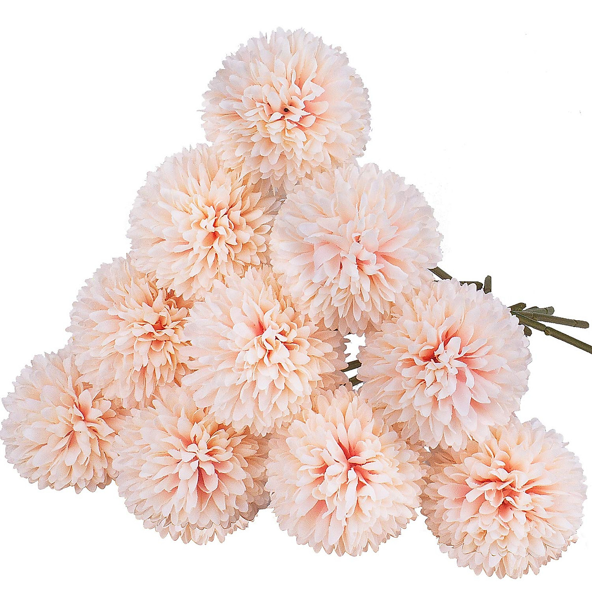 Grunyia Artificial Flowers, 10 Pcs Fake Silk Hydrangea Heads Bridal Wedding Bouquet Home Garden Party Table Centerpieces Decoration (Purple)