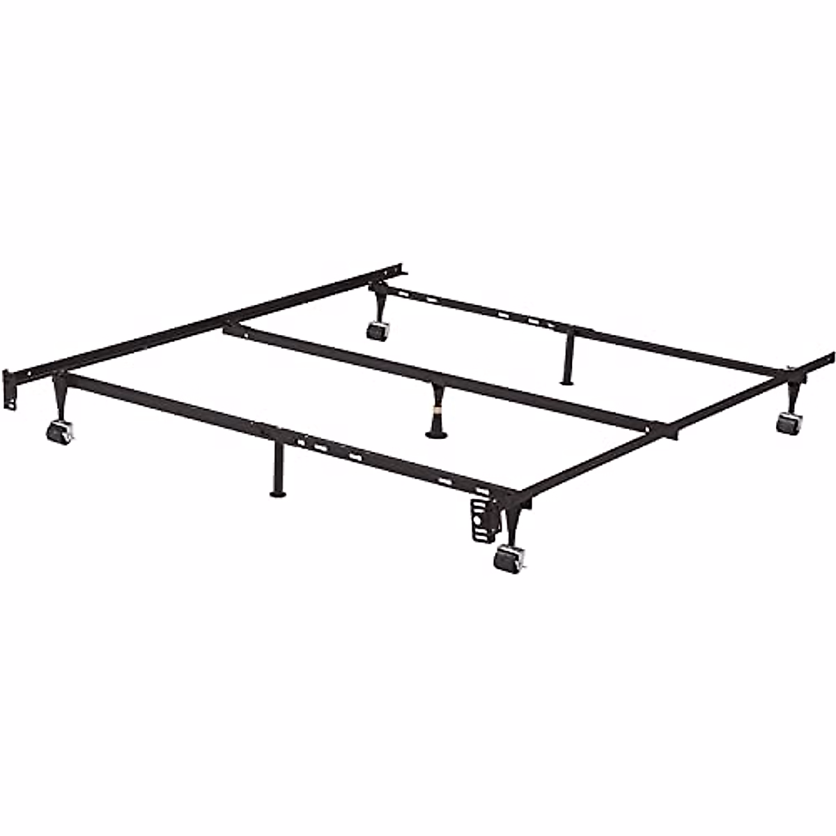 Kings Brand Furniture 7-Leg Heavy Duty Metal Queen Size Bed Frame with Center Support Legs, Black