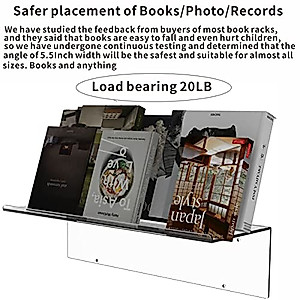 Clear Acrylic Floating Shelves Set of 4 for Lego Sets Funko Pop Collectibles Bookshelf Figures Plant Picture Photo Modern Wall Ledge Floating Shelf for Bedroom Decor Living Room Wall Mounted