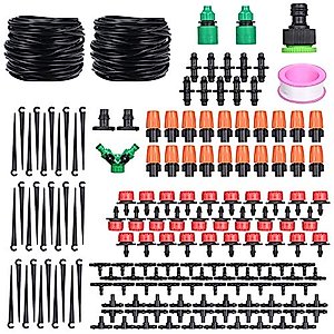 Decdeal DIY Garden Irrigation System, Saving Water Automatic Micro Drip Irrigation System Garden Greenhouse Irrigation Spray Self Watering Kits for Garden Greenhouse