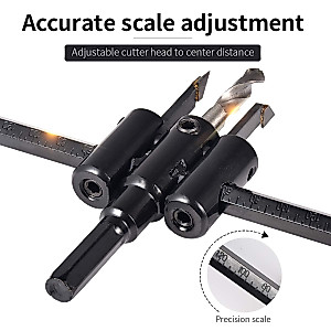 HOHXEN Adjustable Circle Hole Saw Cutter Woodworking Drill Bit,Adjustable 1-Inch to 12-Inches,Heavy Duty Wood DIY Tools(Cutting Diameter:30mm-200mm)