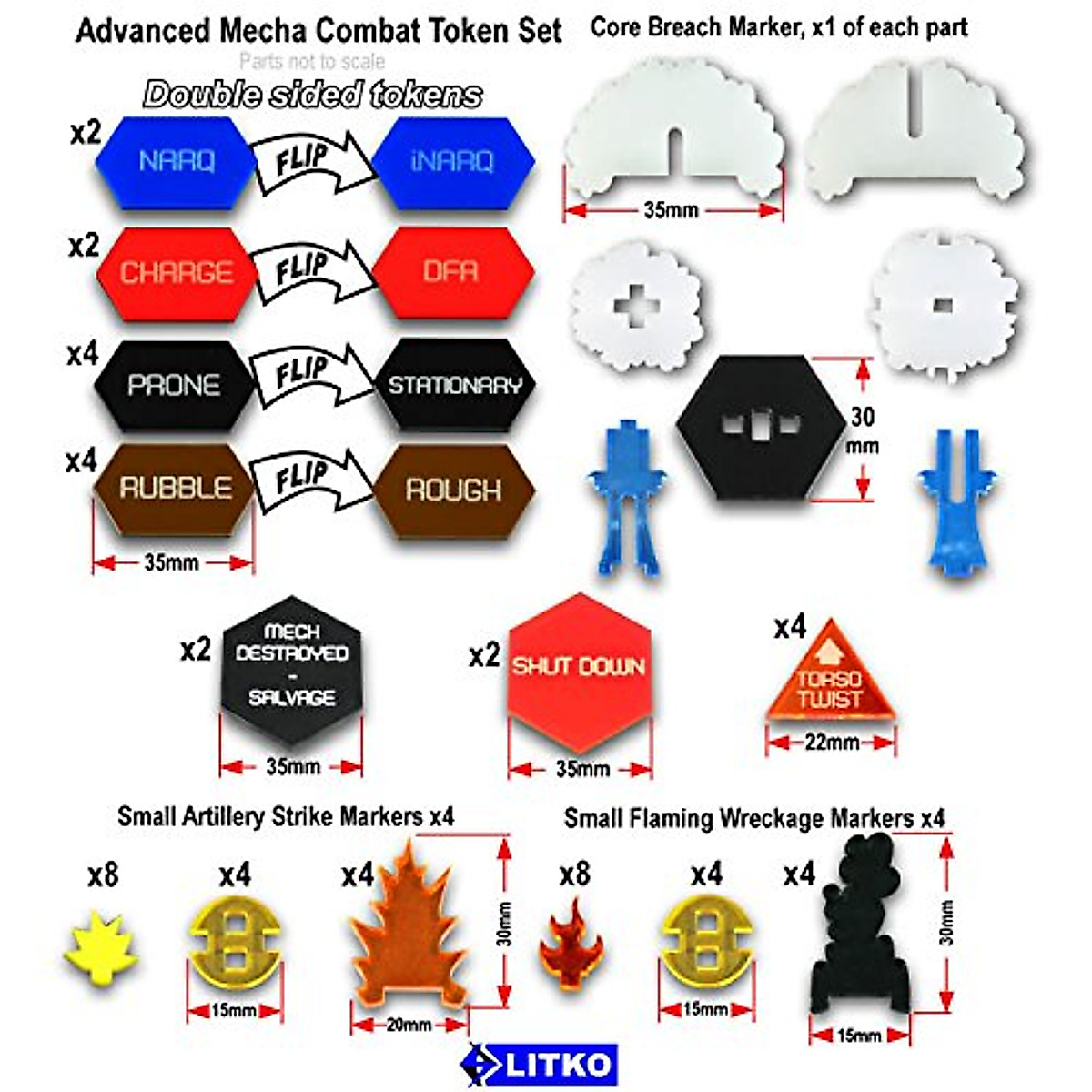 LITKO Advanced Mecha Combat Token Set