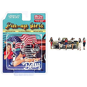 Pin-Up Girls 6 Piece Diecast Figurines Set Limited Edition to 4800 Pieces Worldwide for 1/64 Scale Models by American Diorama 76494