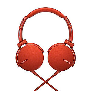 Sony XB550AP Extra Bass On-Ear Headset/Headphones with mic for phone call, Red