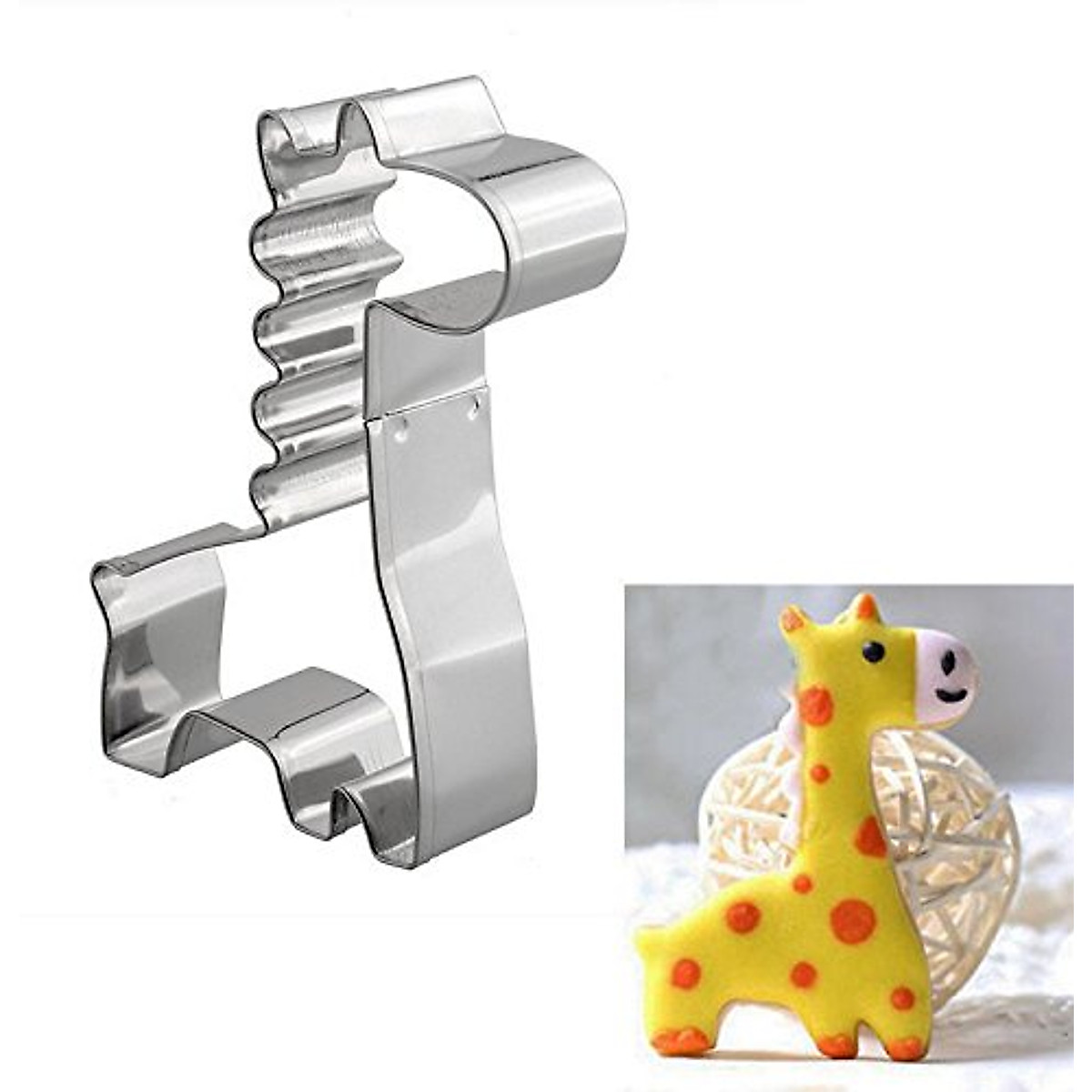 WOBATOY Giraffe Mother and Baby Biscuit Cookie Cutters - Stainless Steel