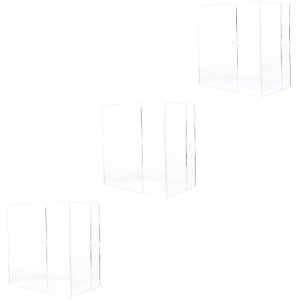STOBAZA 3pcs Acrylic Storage Rack Storage Shelves Vinyl Record Display Vinyl Record Shelf Wall Record Holder Square Stand Clear Stand Wall Mount Organizer Clear Shelf Transparent