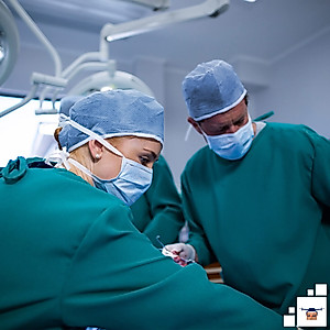 EZGOODZ Blue Disposable Surgical Caps for Women and Men. Pack of 100 Polypropylene Surgical Disposable Caps with Elastic Band 30 GSM. One Size Breathable Disposable Hair Covers for Hospital, Clinic