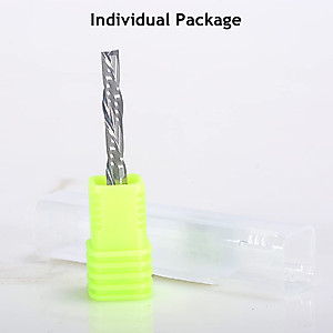 Hozly Downcut Bit 1/8" Shank Down Cut Spiral CNC Router Bits End Mill Tungsten Carbide Milling Cutter Set 5 Pack