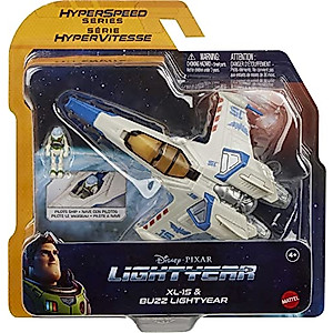 Mattel Lightyear Toys Hyperspeed Series Xl-15 Spaceship (6 In) & Buzz Lightyear Action Figure 1.25 In)