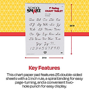School Smart - 85327 Chart Tablet, 24 x 32 Inches, 1 Inch Rule, 25 Sheets