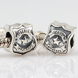 ARTCHARM Shield Charm 925 Sterling Silver To Serve and Protect Charm European Style Bead Charm