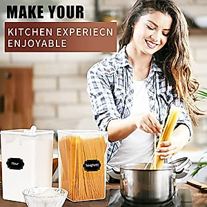 Skroam Large Airtight Food Storage Containers with Lids, 10 Pack Cereal Containers Storage Set - BPA Free Pantry Organization and Storage for Flour, Sugar & Rice with Measuring Cup, Labels & Marker