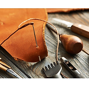 Large-Eye Stitching Needles for Leather Projects with Clear Bottle, 20 Pack