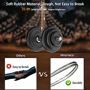 Hiromeco Camping Lights String, Outdoor String Lights with 5 Lighting Modes, Quick 30s Recovery, Durable and Waterproof, USB Charging - Portable Camping Lights for Camping, Yard, and Hiking (32.8ft)