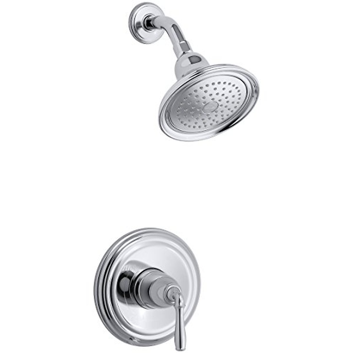 KOHLER K-TS396-4-CP Devonshire(R) Rite-Temp(R) Shower Valve Trim with Lever Handle and 2.5 gpm showerhead, 11.75 x 8.00 x 6.25, Polished Chrome