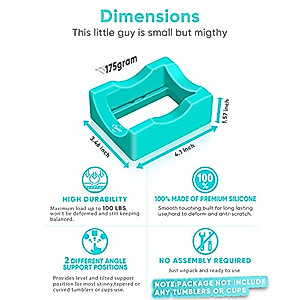 CUPITUP Small Silicone Cup Cradle with Built-in Slot for Crafting Tumblers Use to Apply Vinyl Decals for Tumblers, Tumbler Holder for Crafts, 2 Angle Supports Tumbler Cradle for Epoxy