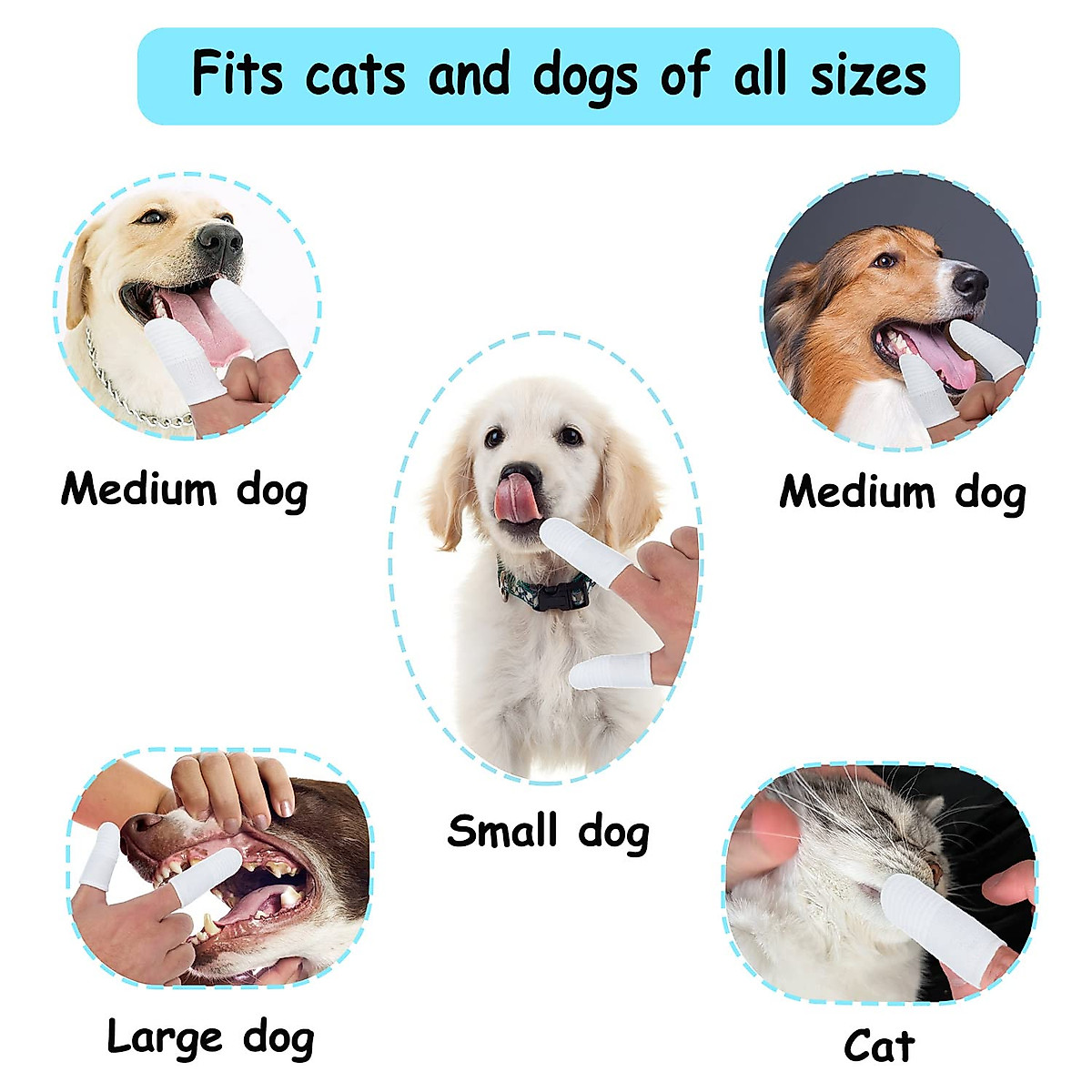 VQVAAQ Dog Toothbrush Cat & Dog Toothbrush Soft Bristle Pet Toothbrush Combo Pack for The Dental Care of Your Small to Large Dogs, Cats, Most Pets