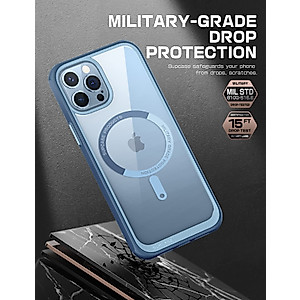 SUPCASE for iPhone 13 Pro Max Case (Unicorn Beetle Mag),[Compatible with MagSafe] [Military-Grade Protection] Protective Slim Clear Magnetic Shockproof Phone Case for iPhone 13 Pro Max, Azure