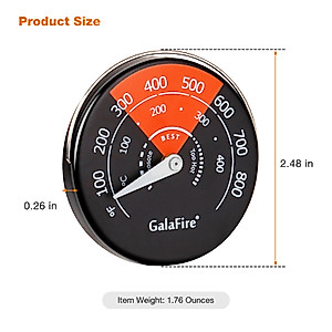 GALAFIRE Wood Stove Thermometer Magnetic, Oven Temperature Meter for Wood Burning Stoves, Gas Stoves, Pellet Stoves, Avoid Stove Fan Damaged by Overheat