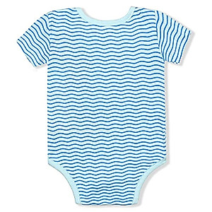 Disney Mickey Mouse Boys 3 Pack Short Sleeve Bodysuit for Newborn – Blue/White/Grey