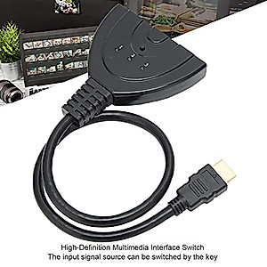 3 Port High Definition Multimedia Interface Switch, High Definition Multimedia Interface Switcher Stable Performance for Multimedia