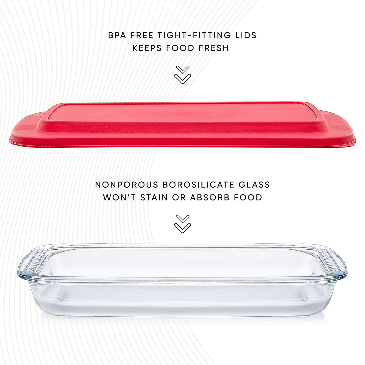 JoyFul by JoyJolt 8pc Glass Bakeware Set. 4x Baking Pan Dishes and 4x Baking Dish Lids for Kitchen Storage, Deep Baking Sheet, Oven Tray, Rectangle Casserole Dish, Lasagna Pans, Cake Baking Sheets