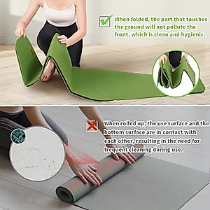 WEme Yoga Mat 1/4-Inch Thick Folding Yoga Mat TPE Eco-friendly High Density Anti-Tear Non-Slip Exercise & Fitness Mat, Foldable Easy Multipurpose Exercise Mat for Pilates, Home Workout