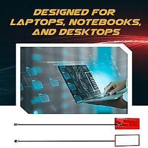 Set of 2X 10cm (4in) I-PEX MHF (IPEX1) 2.4 GHz 5 GHz Antenna High Gain for WiFi 5 & 6 Adapters Laptops Notebooks & Desktops