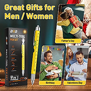 BIIB Gifts for Men, 9 in 1 Multitool Pen, Fathers Gifts for Dad, Cool Gadgets for Men Gifts, Unique Mens Gifts for dad, Husband, Grandpa, Dad Gifts from Daughter